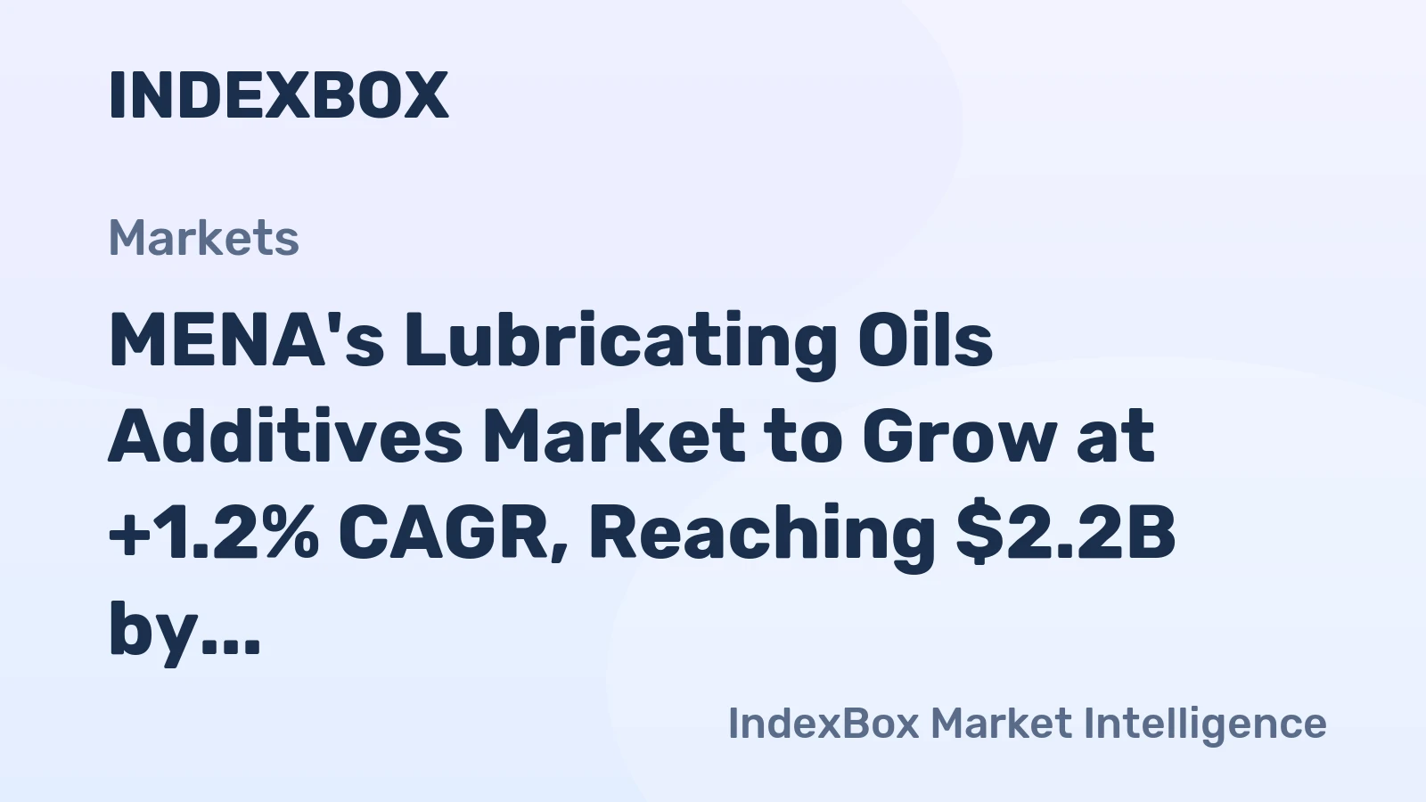 MENA's Lubricating Oils Additives Market to Grow at +1.2% CAGR, Reaching $2.2B by 2035