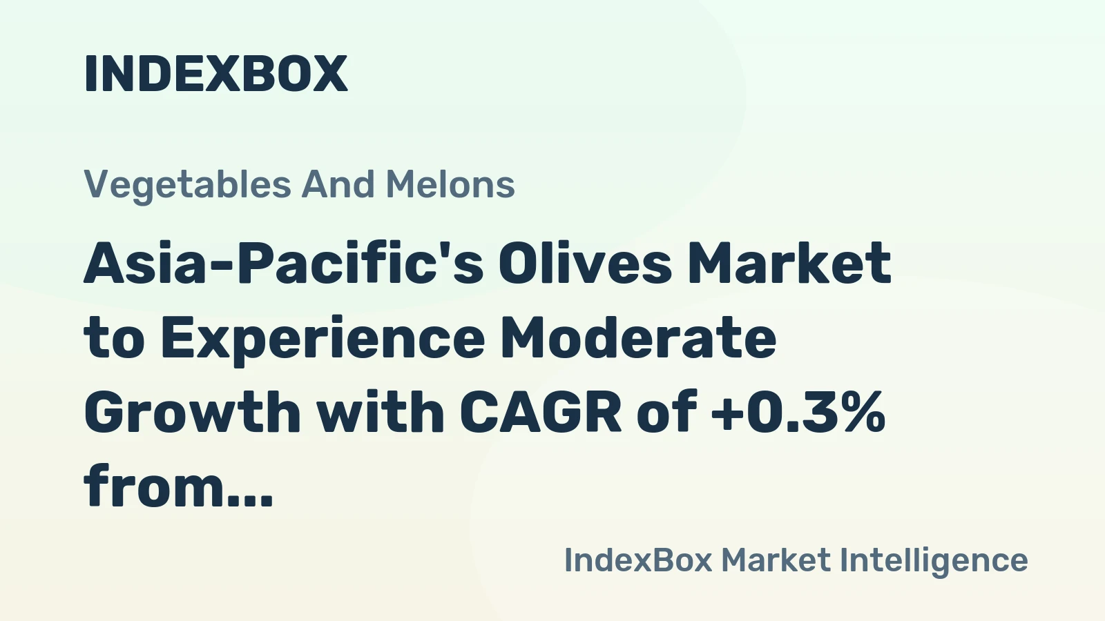 Asia-Pacific's Olives Market to Experience Moderate Growth with CAGR of +0.3% from 2024 to 2035