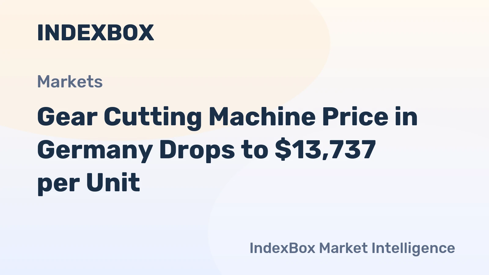 Gear Cutting Machine Price in Germany Drops to $13,737 per Unit