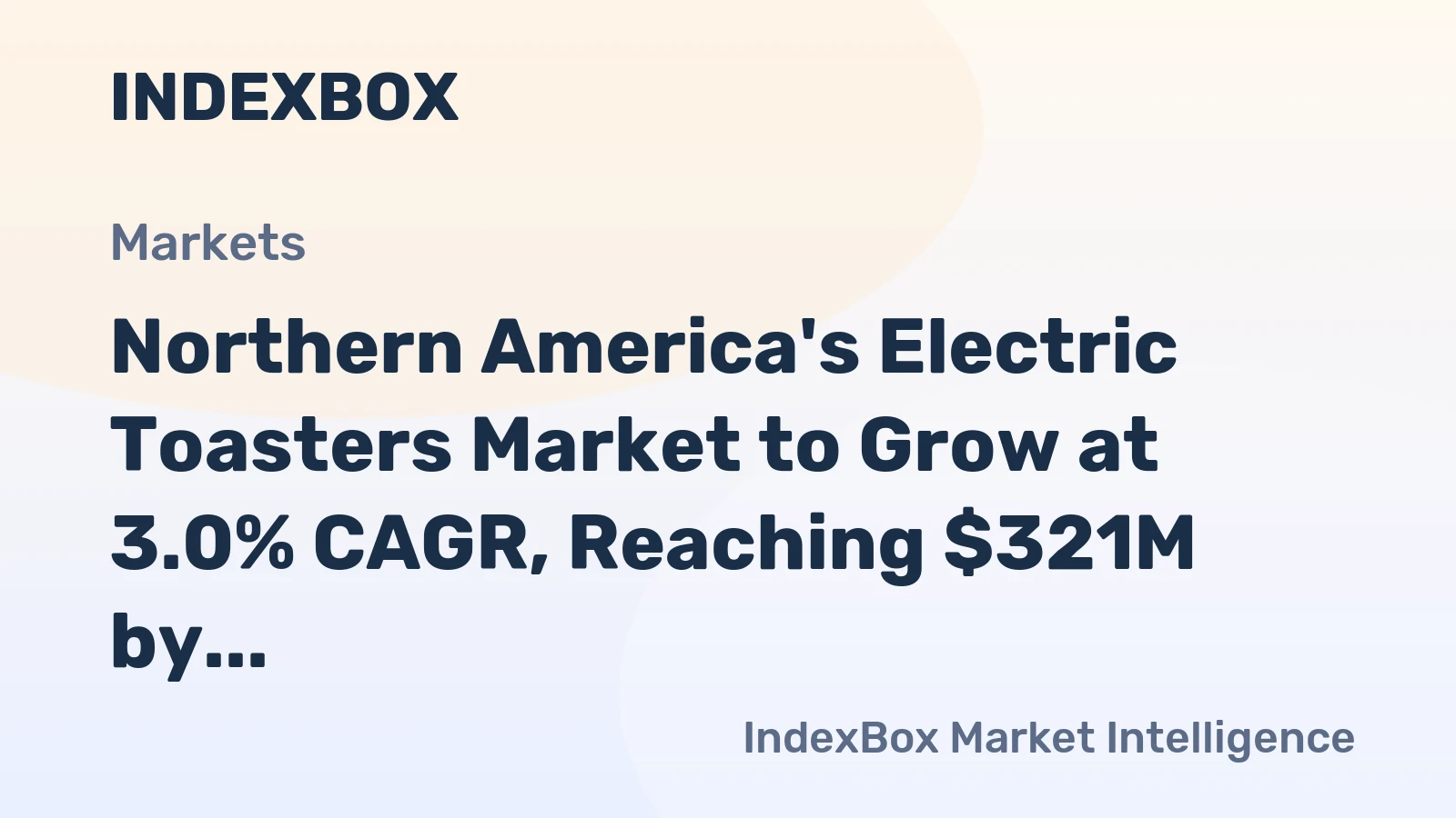 Northern America's Electric Toasters Market to Grow at 3.0% CAGR, Reaching $321M by 2035