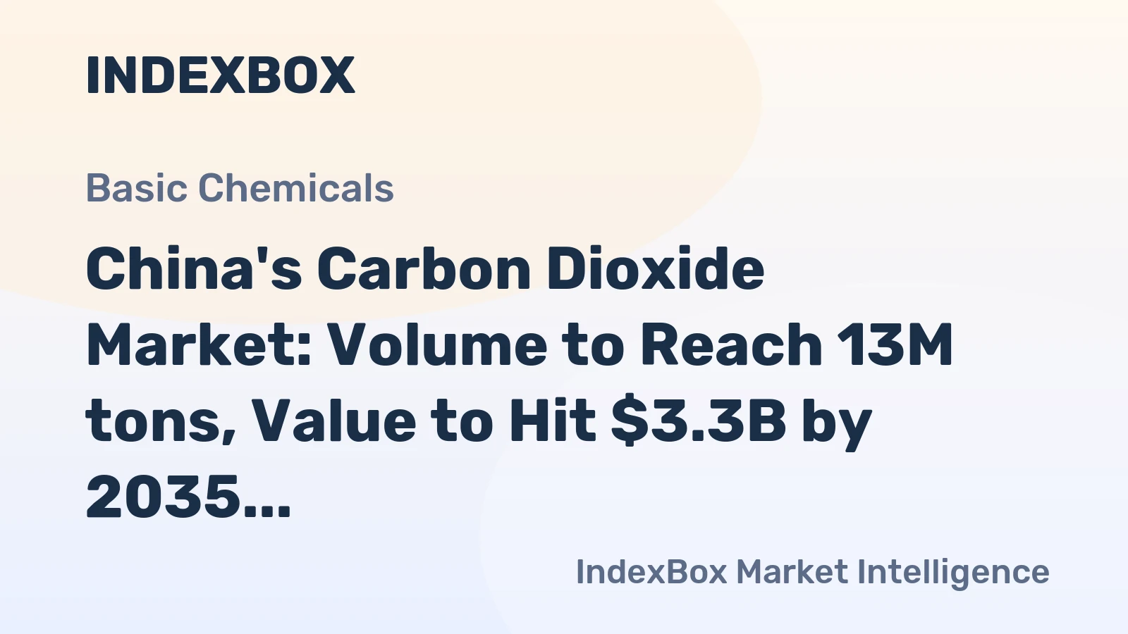 China's Carbon Dioxide Market: Volume to Reach 13M tons, Value to Hit $3.3B by 2035