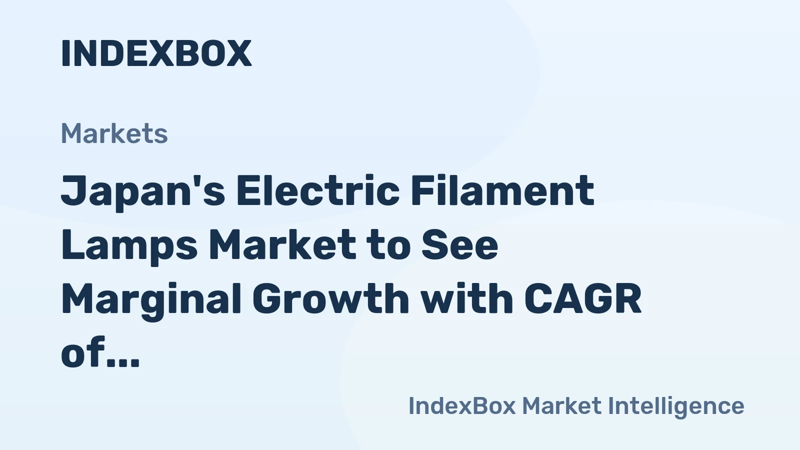 Japan's Electric Filament Lamps Market to See Marginal Growth with CAGR of +0.1% from 2024-2035