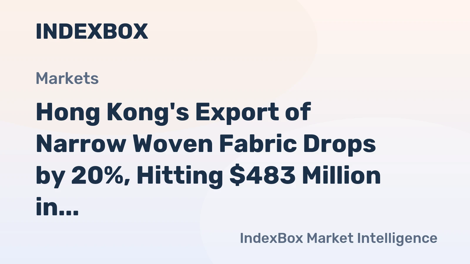 Hong Kong's Export of Narrow Woven Fabric Drops by 20%, Hitting $483 Million in 2023