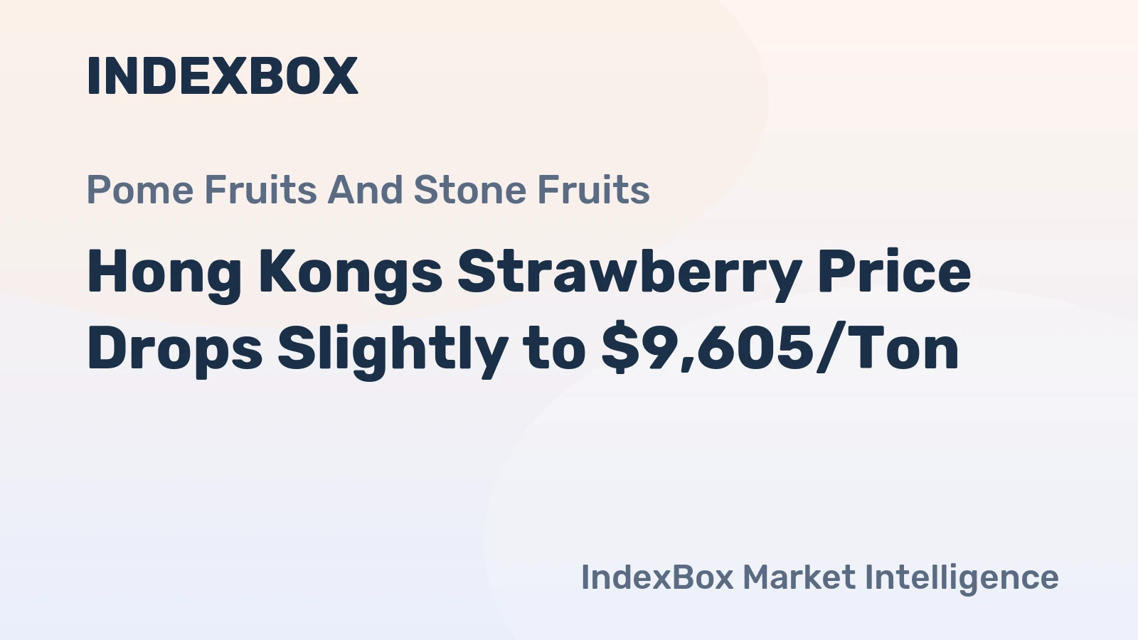 Hong Kongs Strawberry Price Drops Slightly to $9,605/Ton