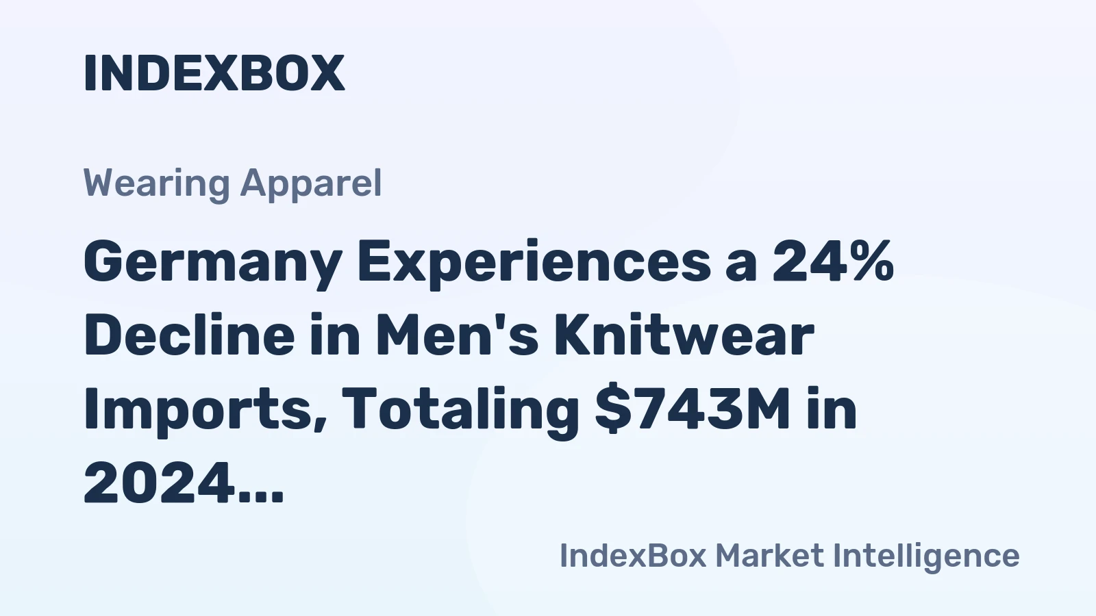 Germany Experiences a 24% Decline in Men's Knitwear Imports, Totaling $743M in 2024