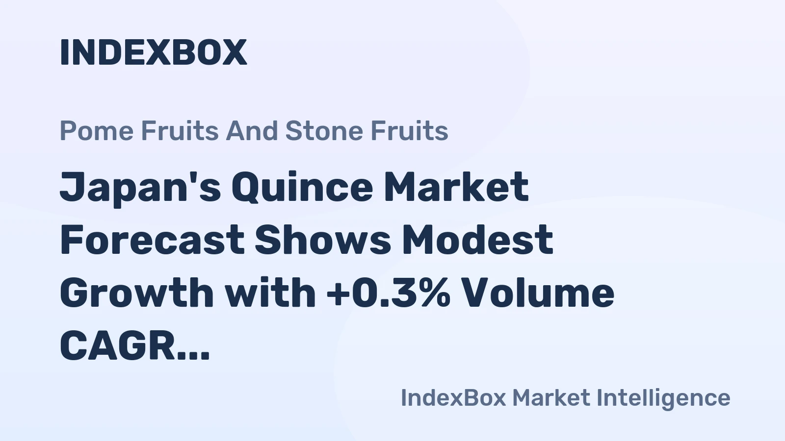 Japan's Quince Market Forecast Shows Modest Growth with +0.3% Volume CAGR Through 2035