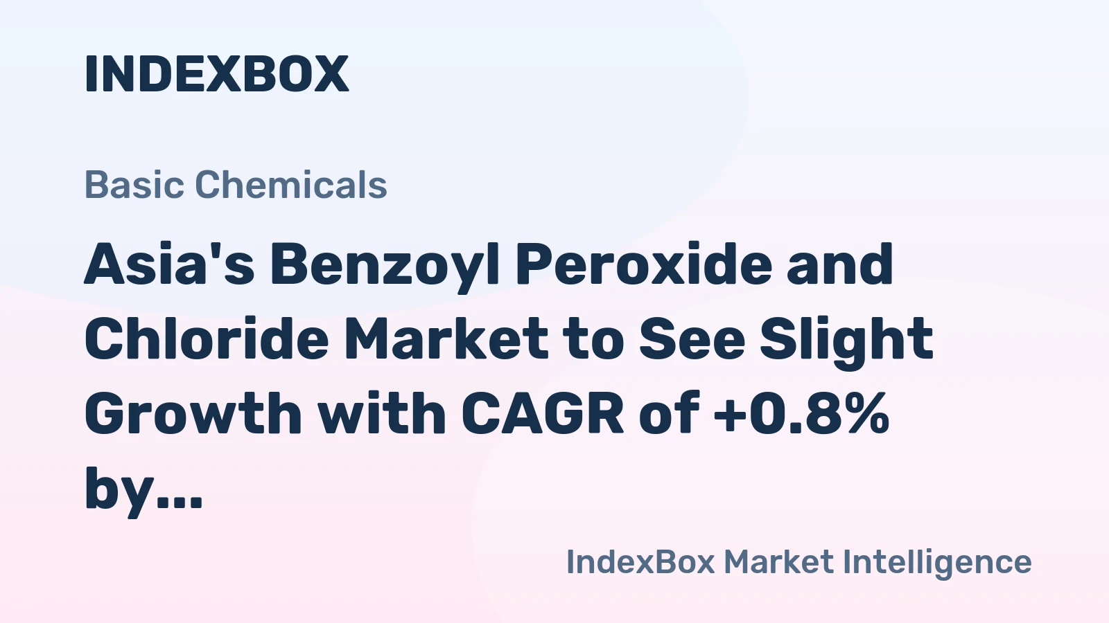 Asia's Benzoyl Peroxide and Chloride Market to See Slight Growth with CAGR of +0.8% by 2035