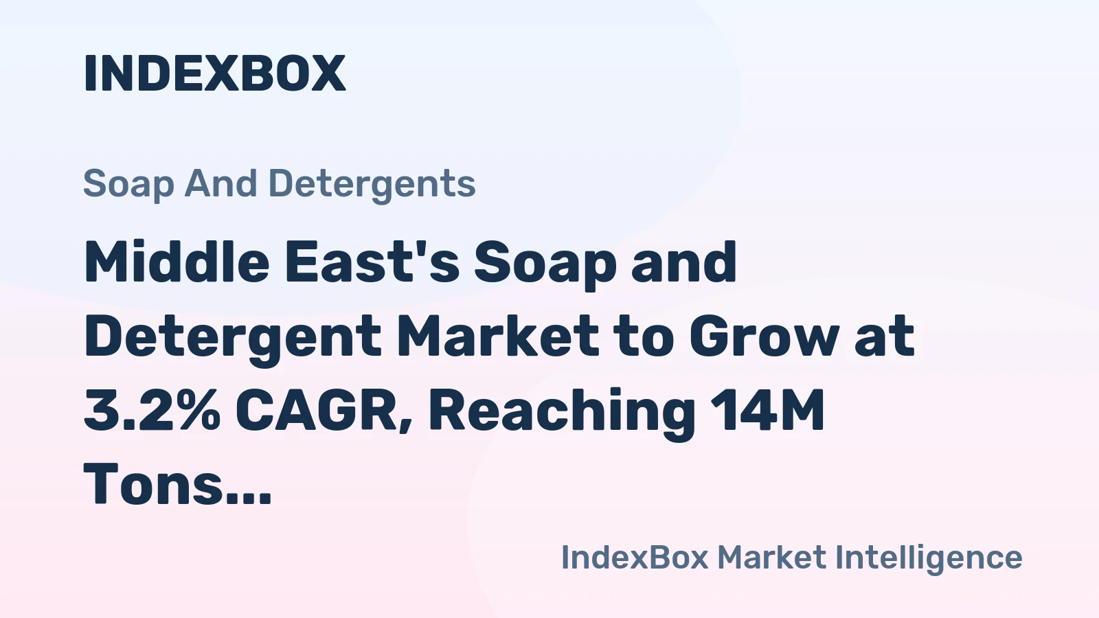 Middle East's Soap and Detergent Market to Grow at 3.2% CAGR, Reaching 14M Tons by 2035