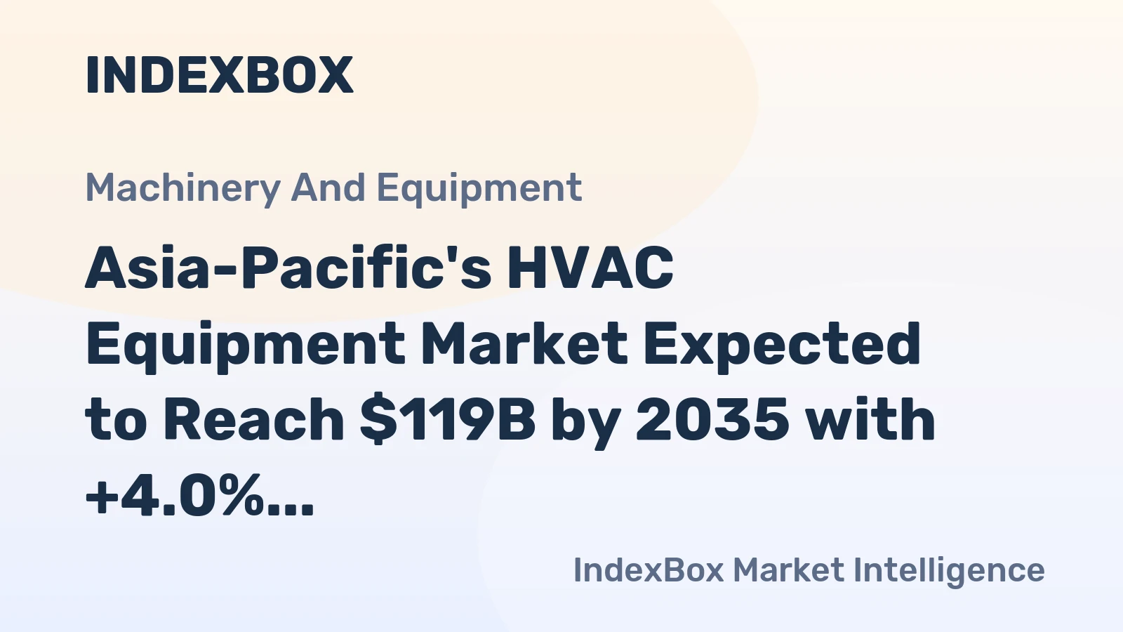 Asia-Pacific's HVAC Equipment Market Expected to Reach $119B by 2035 with +4.0% CAGR