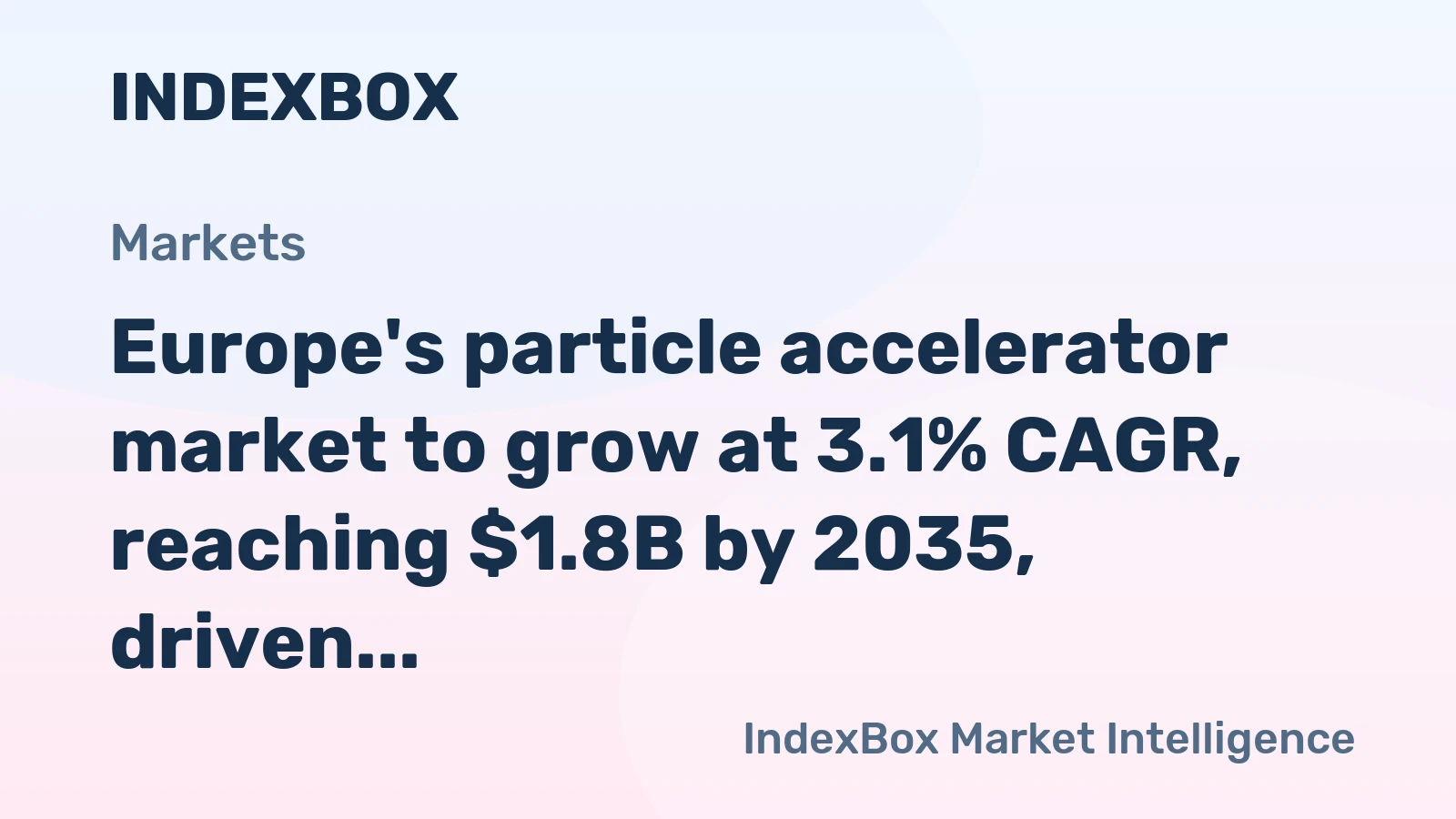 Europe's particle accelerator market to grow at 3.1% CAGR, reaching $1.8B by 2035, driven by sustained demand.