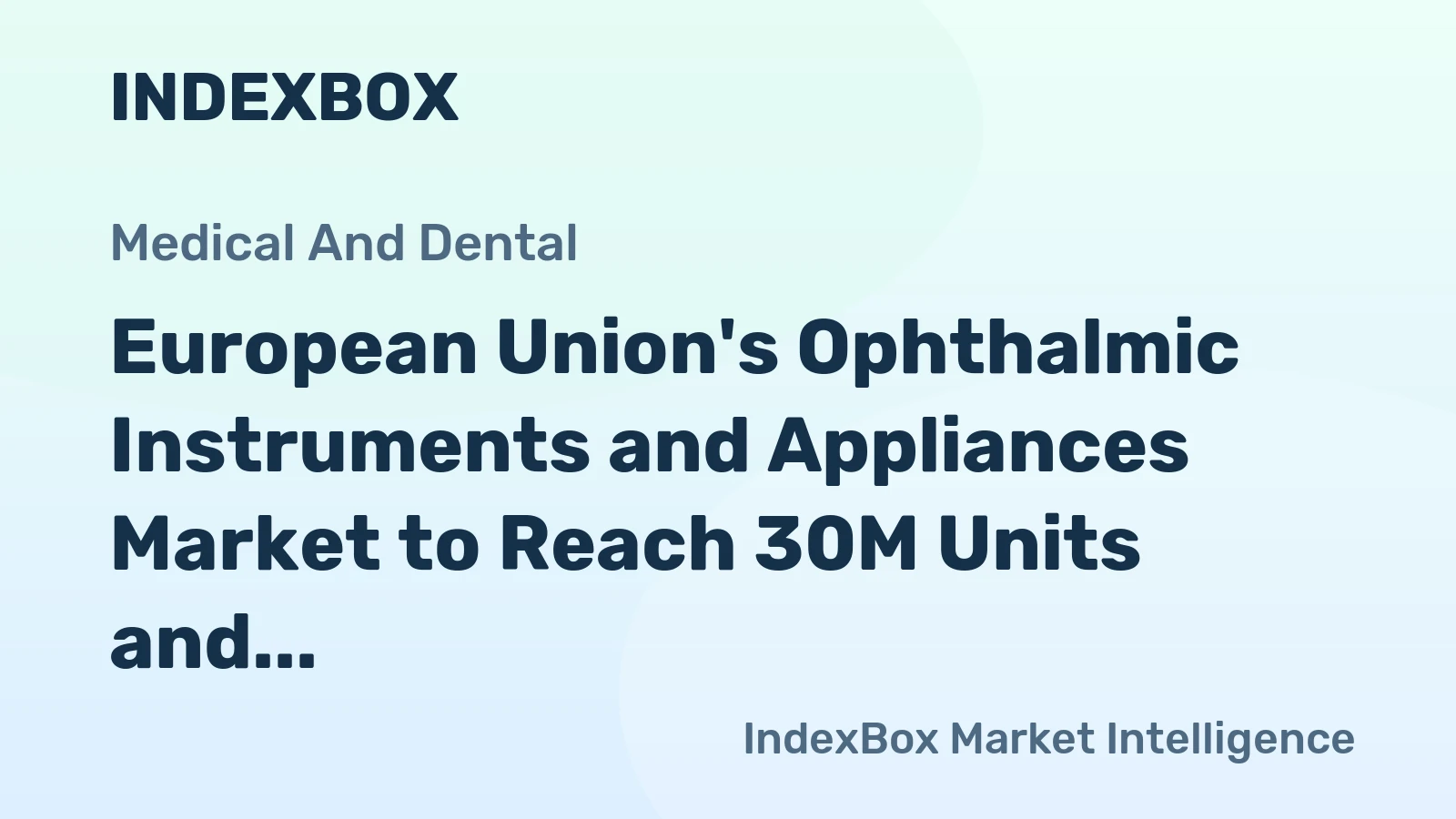 European Union's Ophthalmic Instruments and Appliances Market to Reach 30M Units and $10.2B by 2035