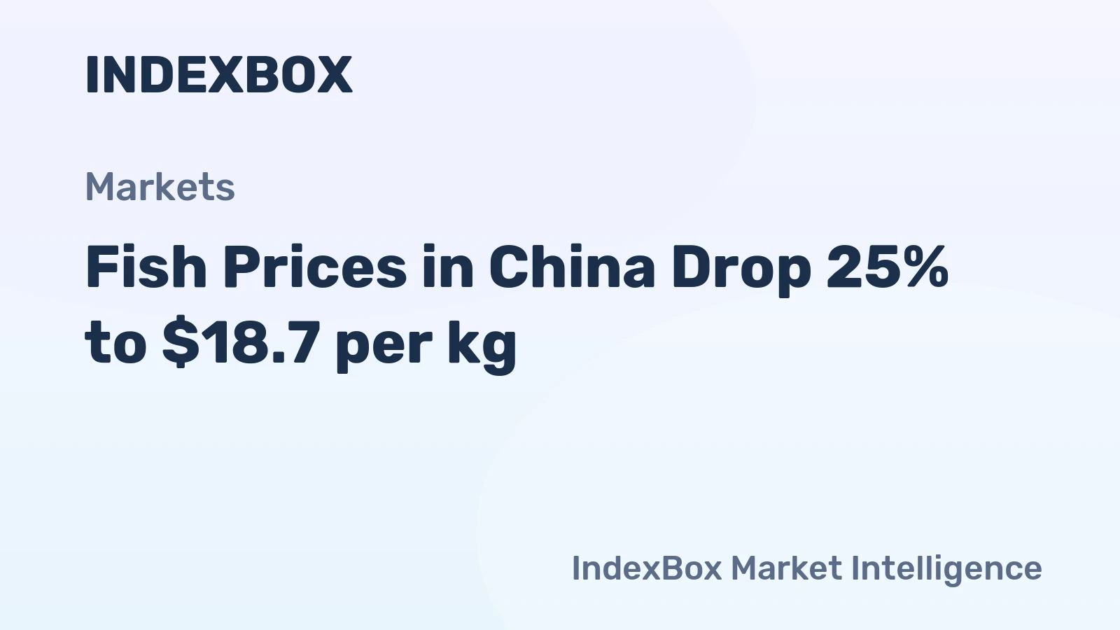 Fish Prices in China Drop 25% to $18.7 per kg