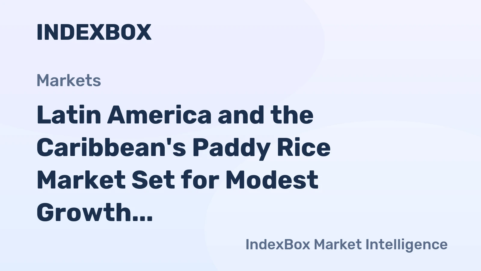 Latin America and the Caribbean's Paddy Rice Market Set for Modest Growth to 31 Million Tons and $18.5 Billion