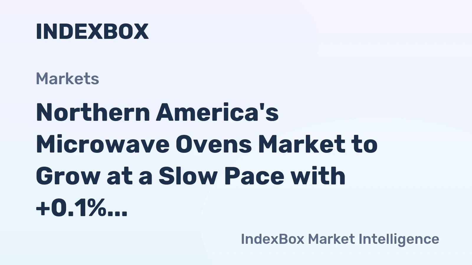 Northern America's Microwave Ovens Market to Grow at a Slow Pace with +0.1% CAGR