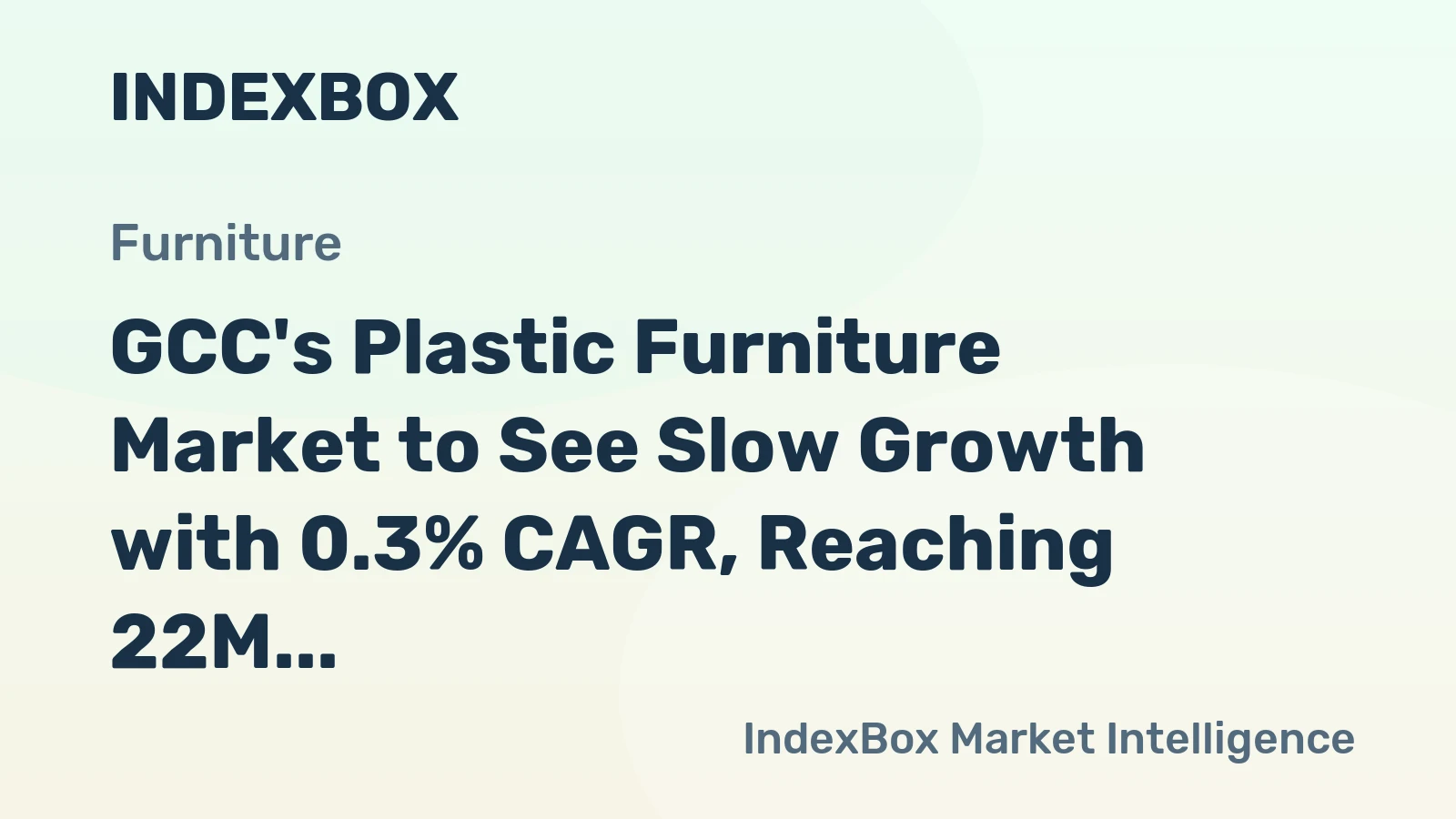 GCC's Plastic Furniture Market to See Slow Growth with 0.3% CAGR, Reaching 22M Units by 2035