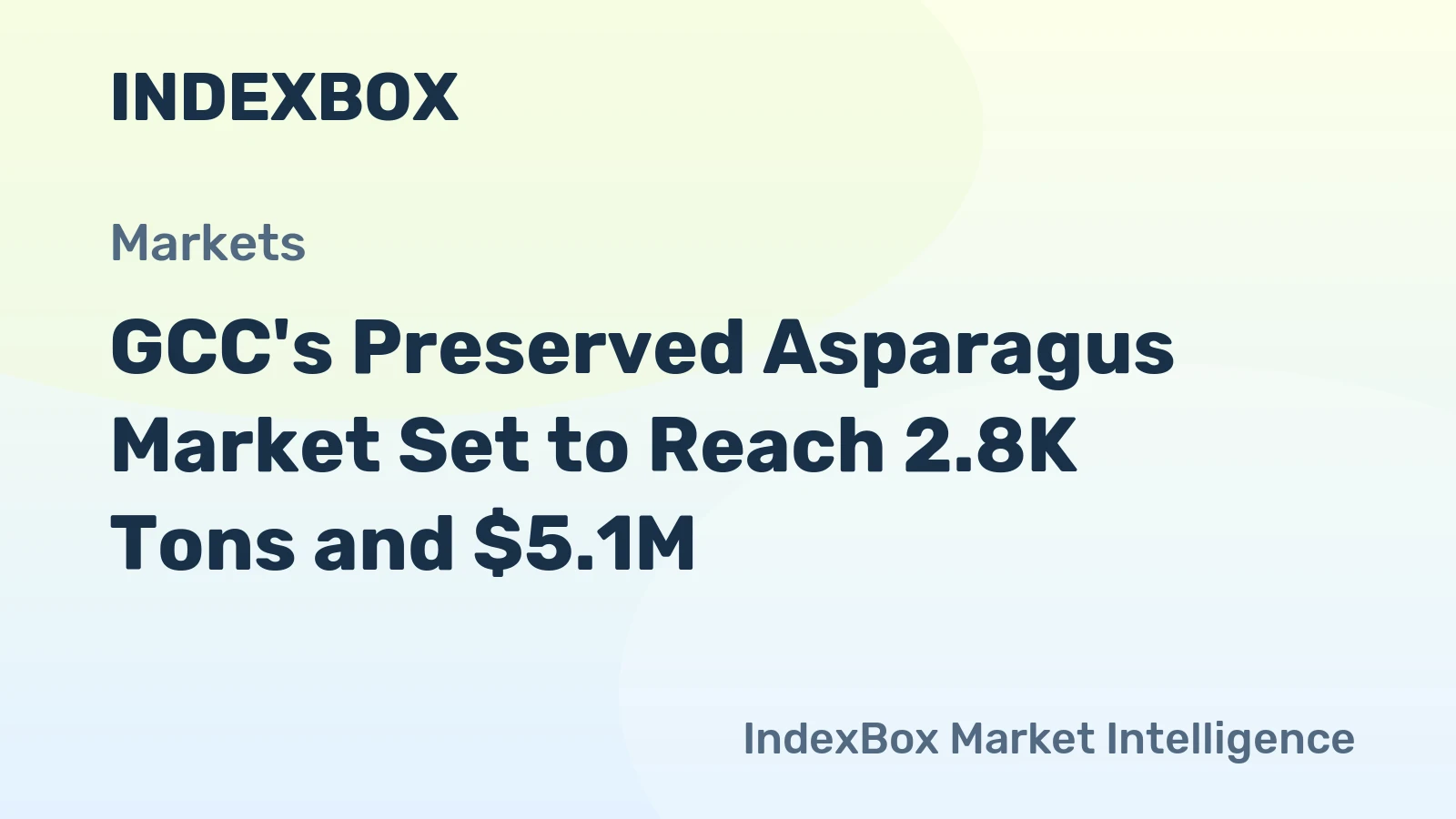 GCC's Preserved Asparagus Market Set to Reach 2.8K Tons and $5.1M