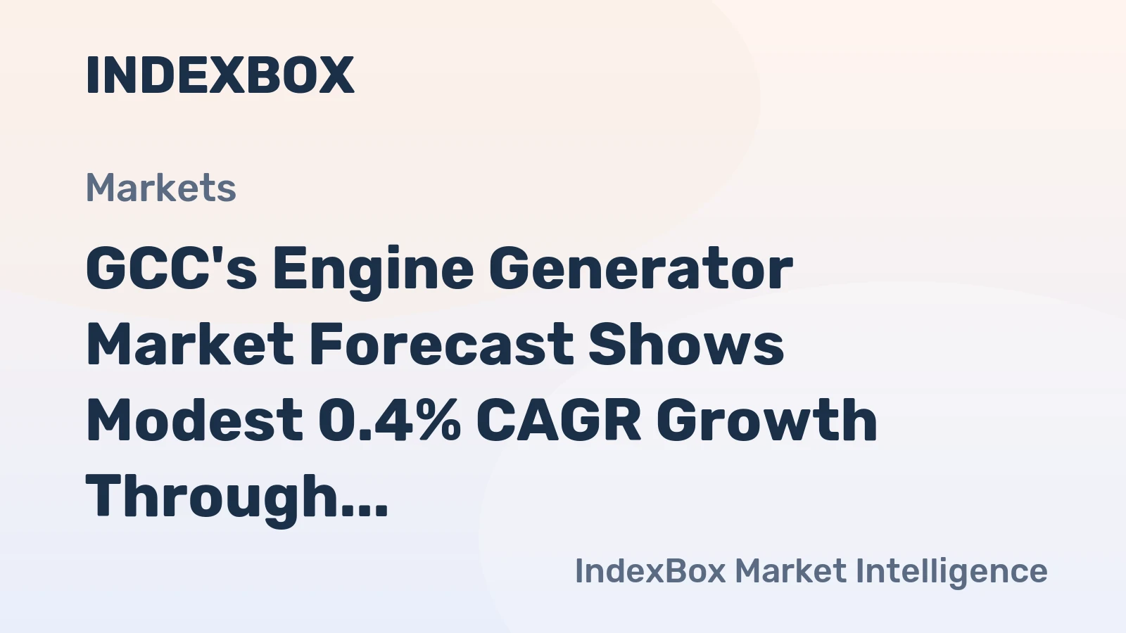 GCC's Engine Generator Market Forecast Shows Modest 0.4% CAGR Growth Through 2035