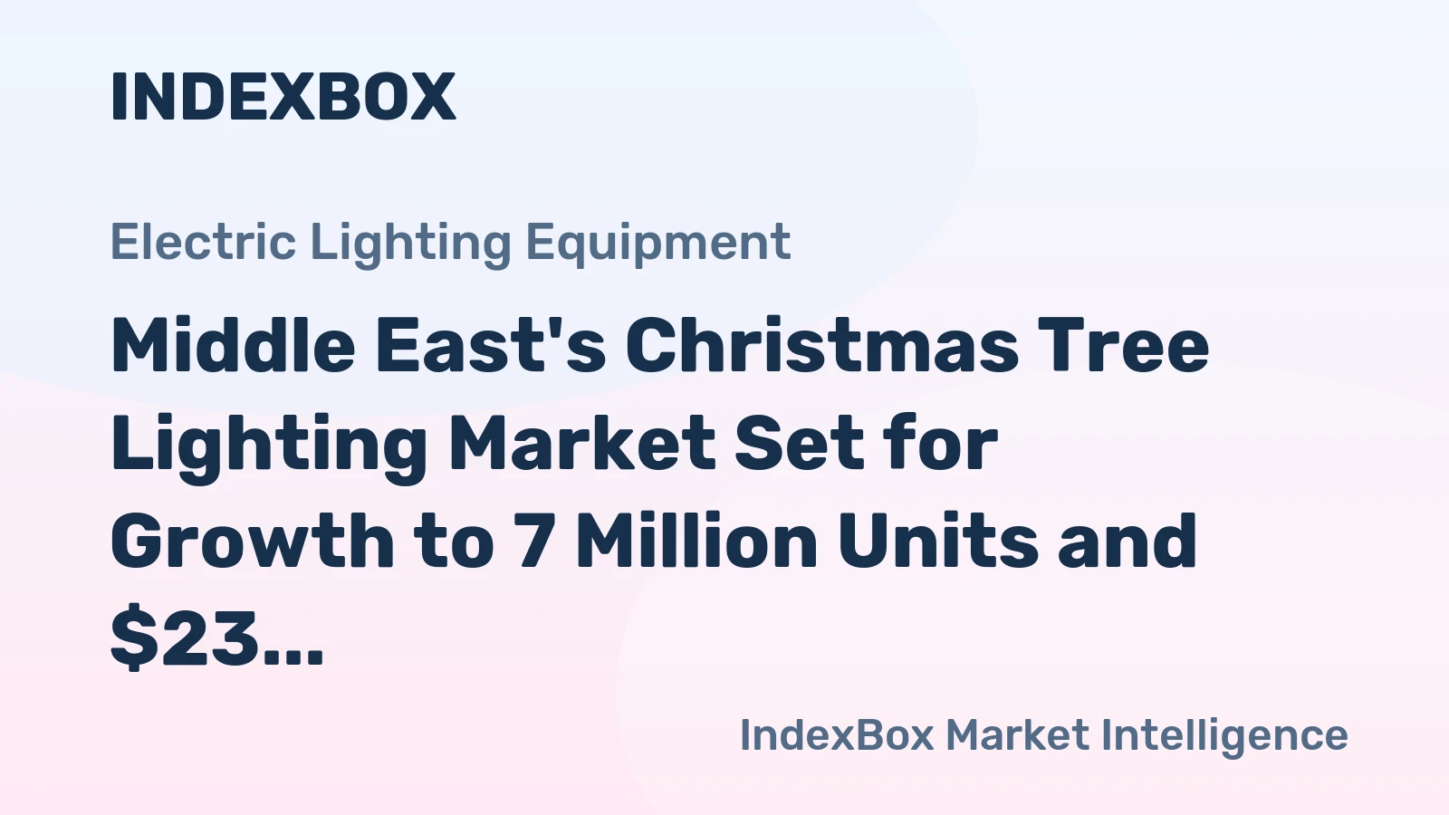 Middle East's Christmas Tree Lighting Market Set for Growth to 7 Million Units and $23 Million Value