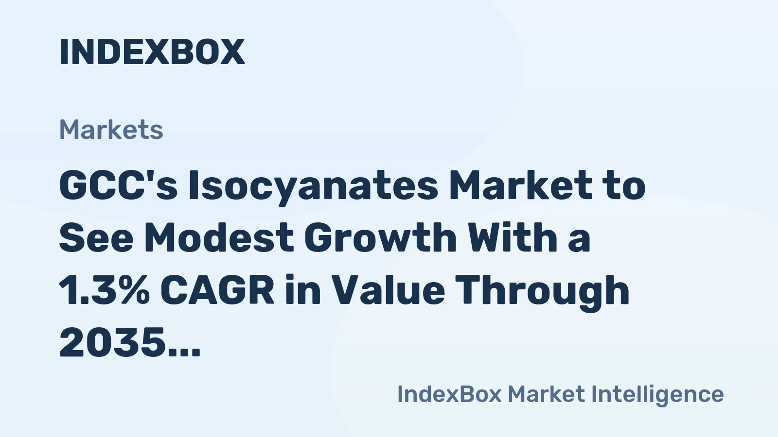 GCC's Isocyanates Market to See Modest Growth With a 1.3% CAGR in Value Through 2035