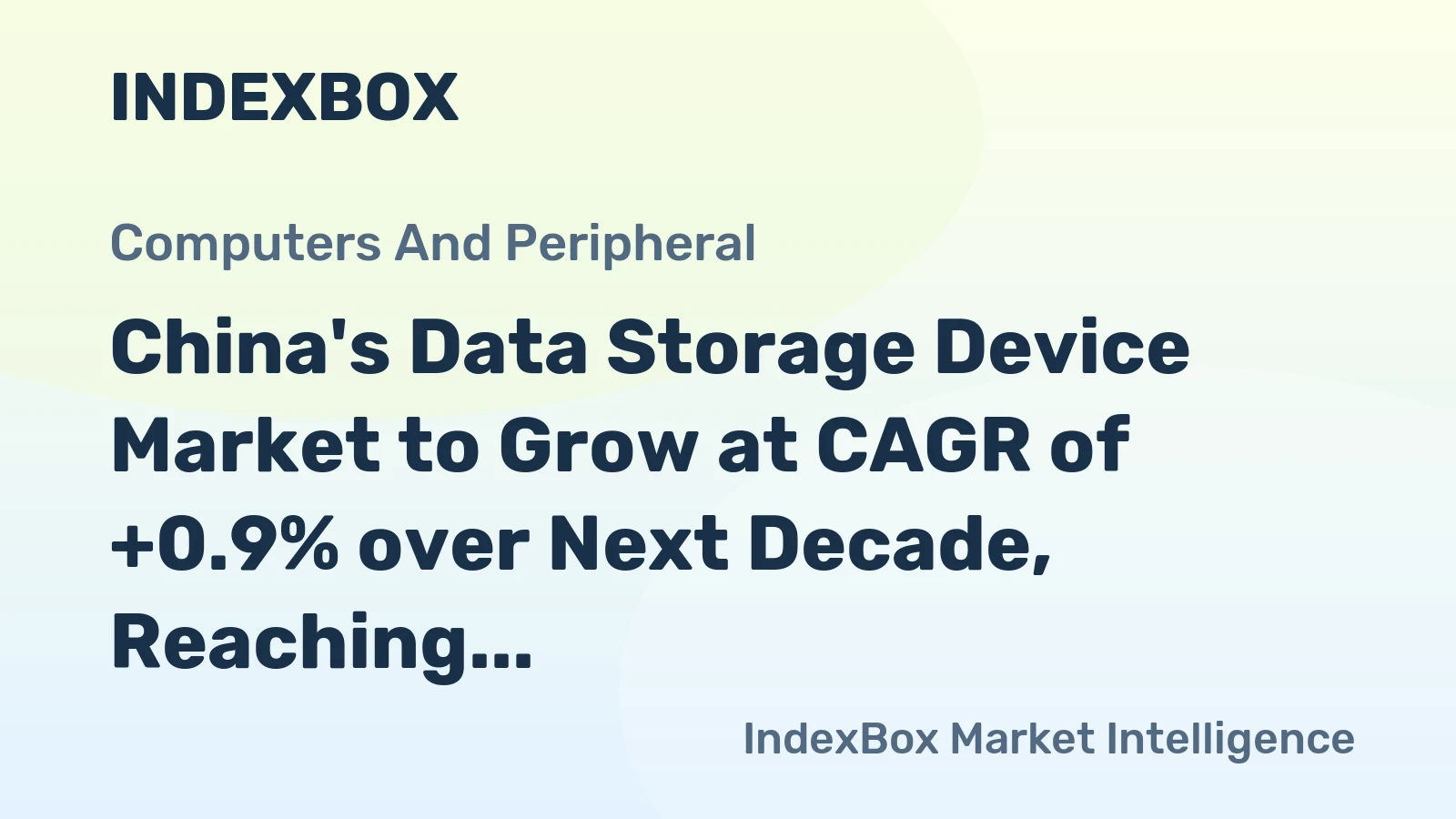 China's Data Storage Device Market to Grow at CAGR of +0.9% over Next Decade, Reaching $7B by 2035