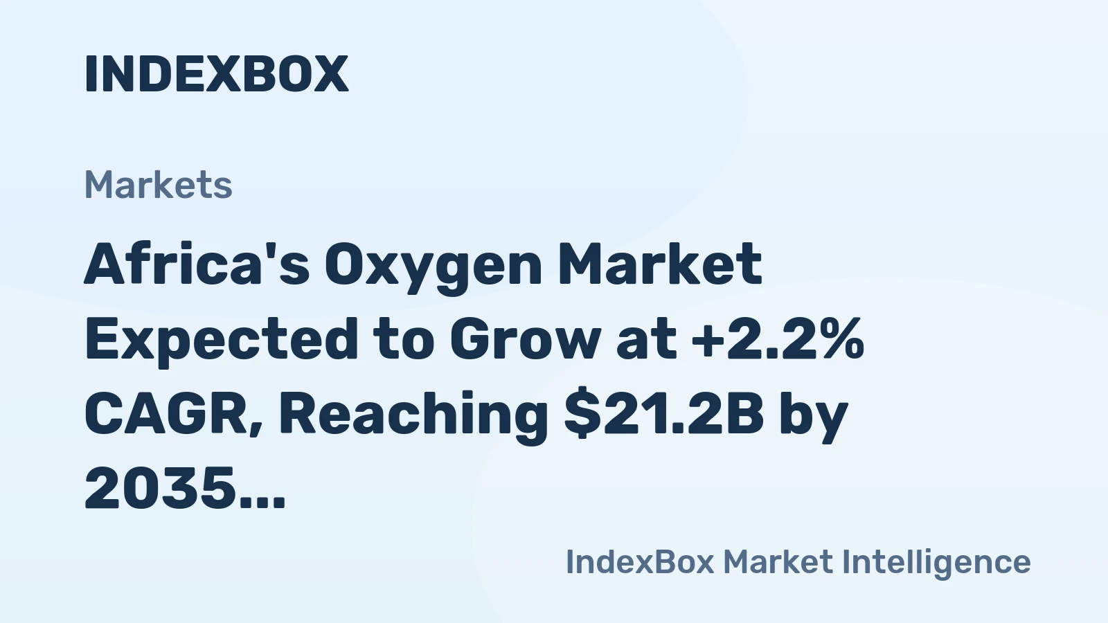 Africa's Oxygen Market Expected to Grow at +2.2% CAGR, Reaching $21.2B by 2035