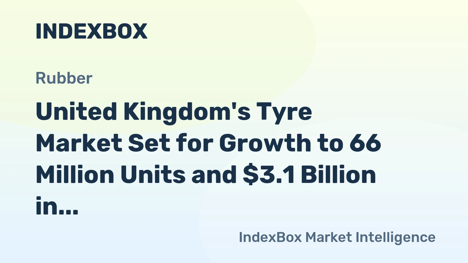 United Kingdom's Tyre Market Set for Growth to 66 Million Units and $3.1 Billion in Value