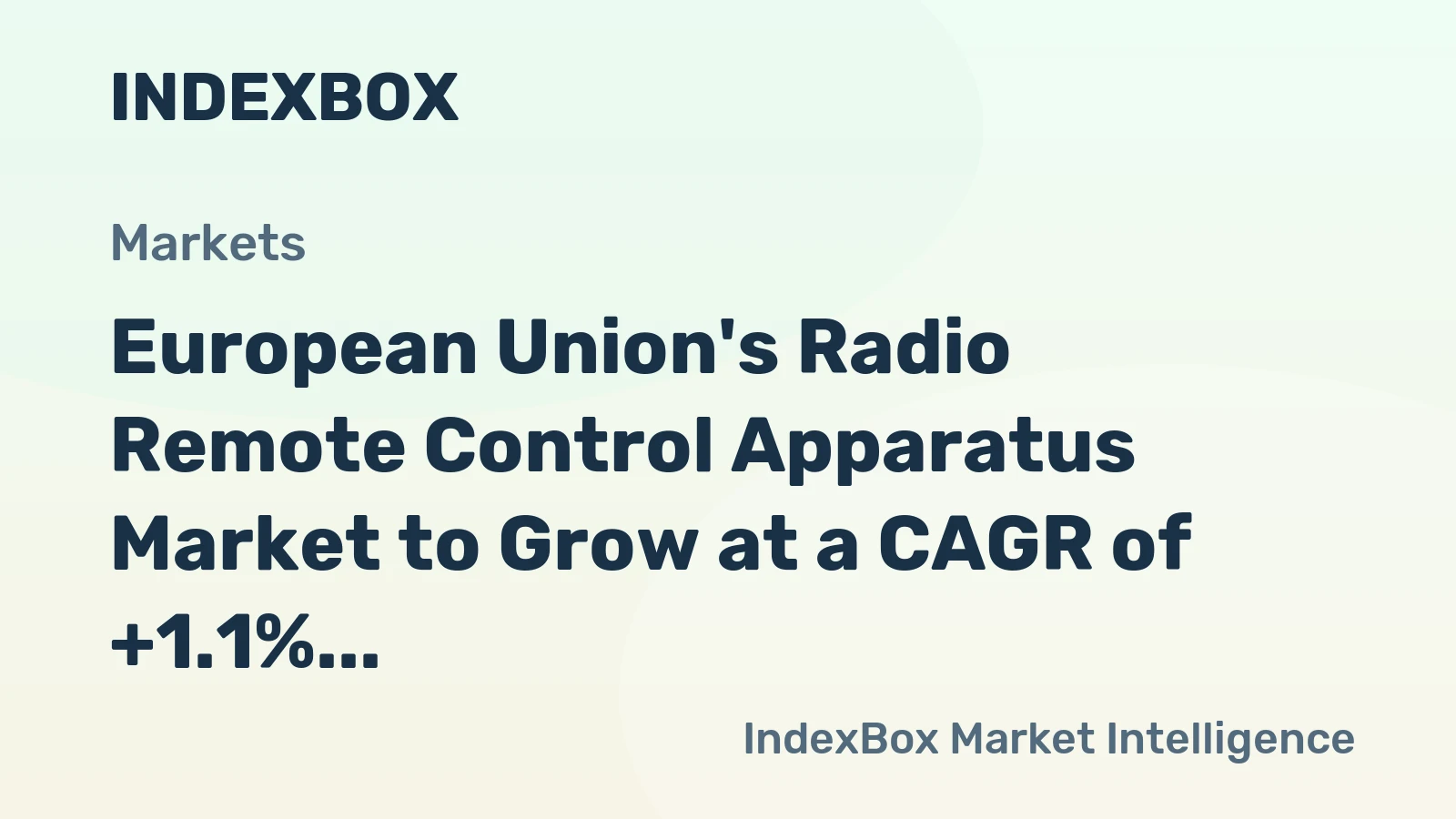 European Union's Radio Remote Control Apparatus Market to Grow at a CAGR of +1.1%, Reaching $978M by 2035