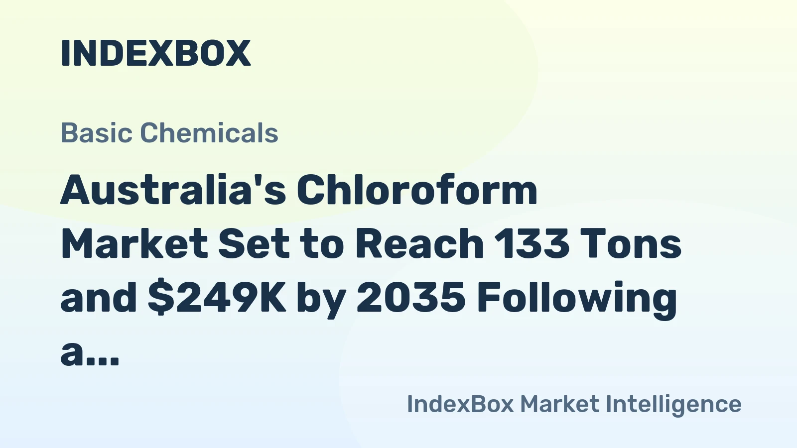 Australia's Chloroform Market Set to Reach 133 Tons and $249K by 2035 Following a Surge in Demand