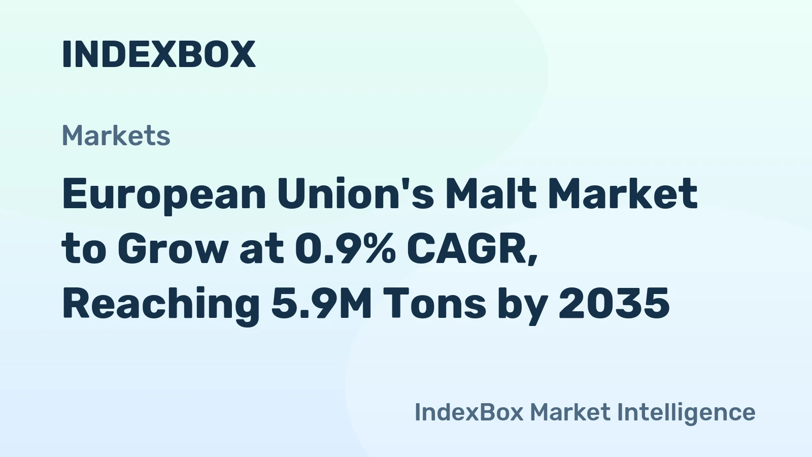 European Union's Malt Market to Grow at 0.9% CAGR, Reaching 5.9M Tons by 2035