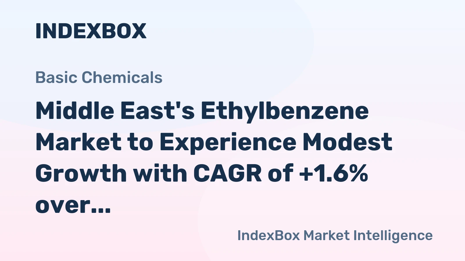 Middle East's Ethylbenzene Market to Experience Modest Growth with CAGR of +1.6% over Next Decade, Reaching 2.3K Tons by 2035
