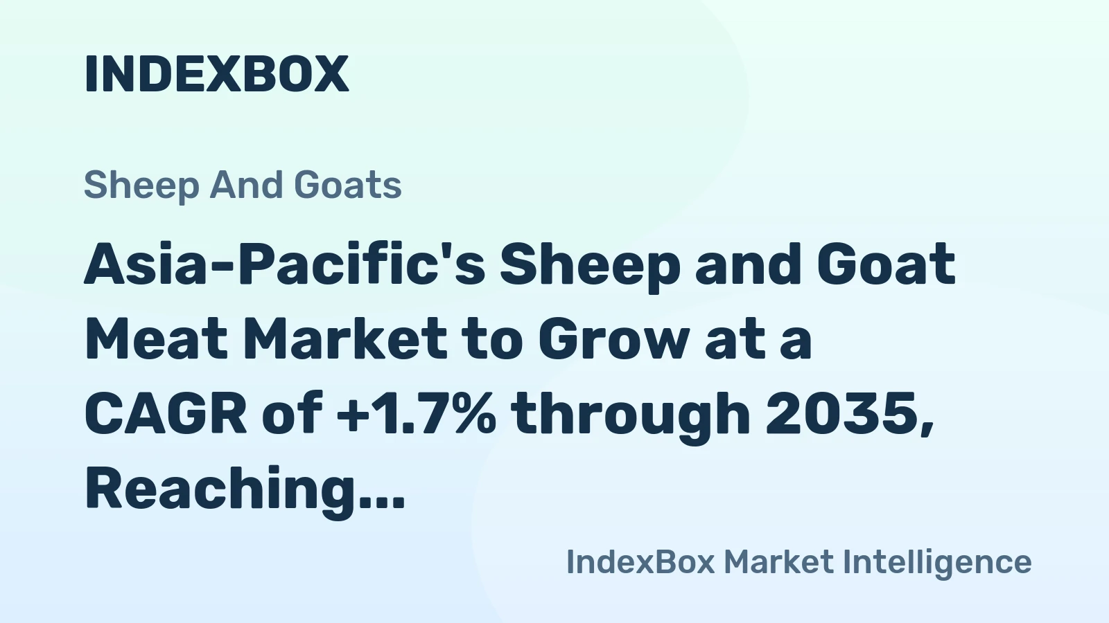 Asia-Pacific's Sheep and Goat Meat Market to Grow at a CAGR of +1.7% through 2035, Reaching $88.8B in Value