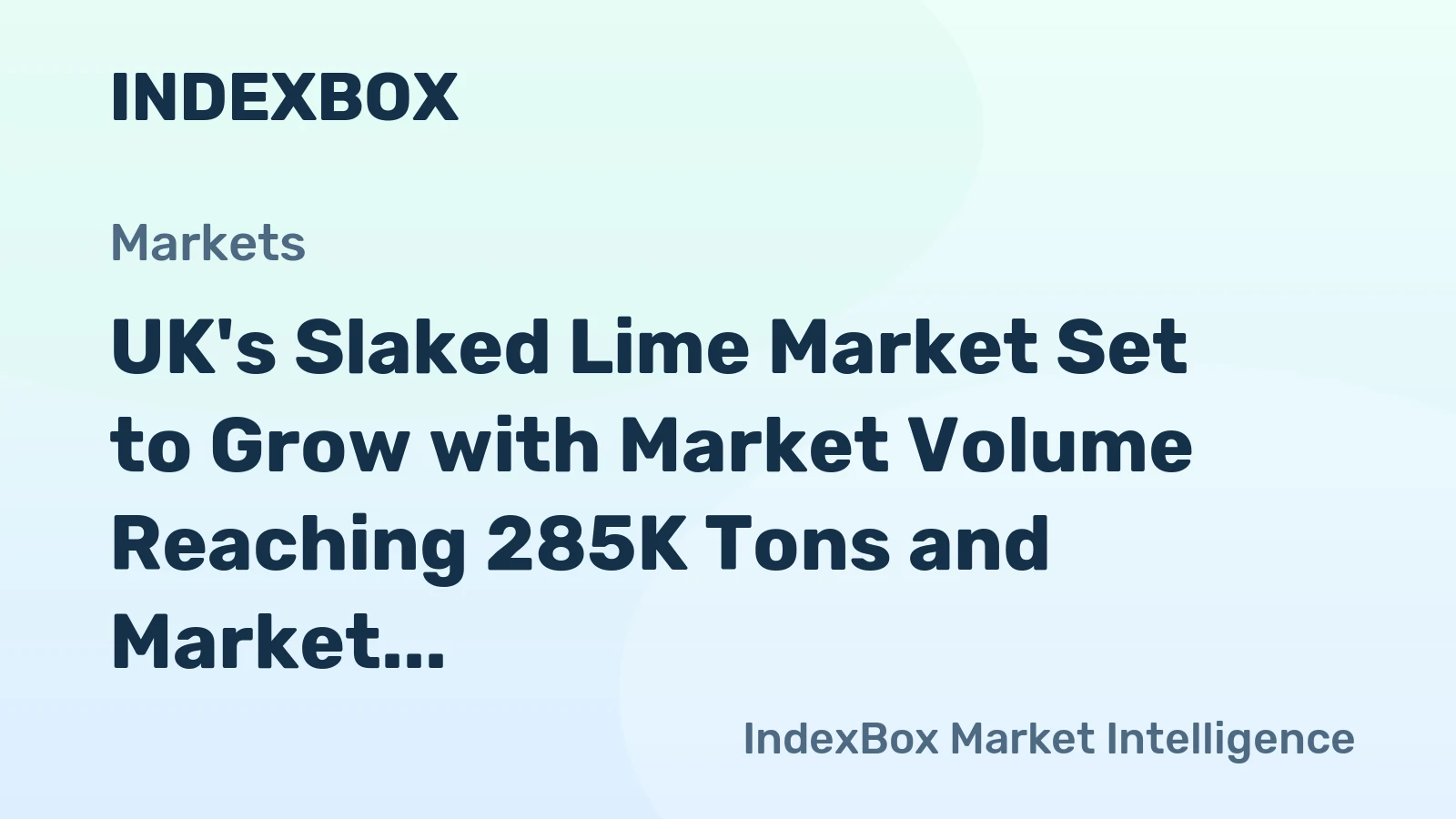 UK's Slaked Lime Market Set to Grow with Market Volume Reaching 285K Tons and Market Value Reaching $96M by 2035