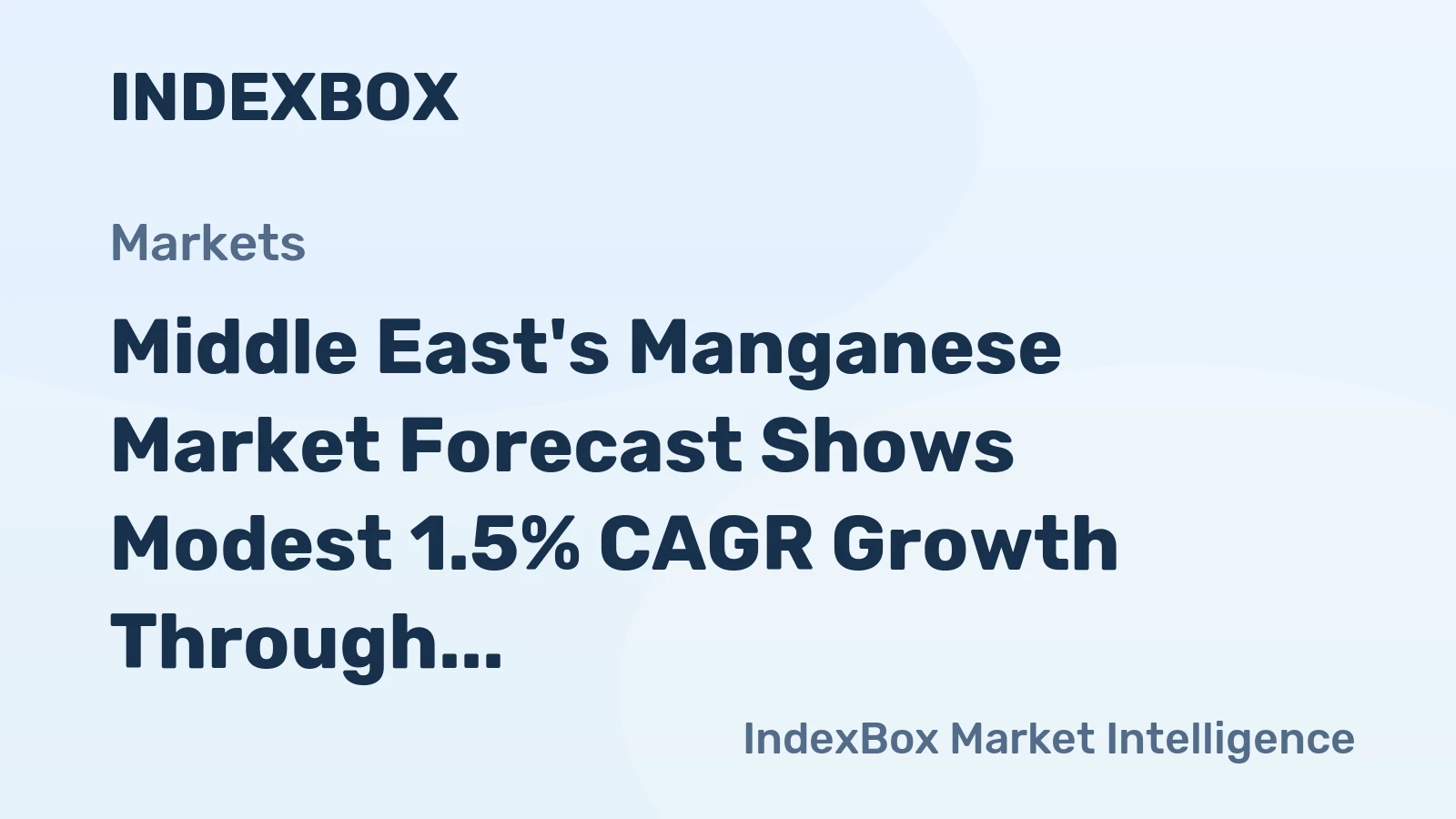 Middle East's Manganese Market Forecast Shows Modest 1.5% CAGR Growth Through 2035