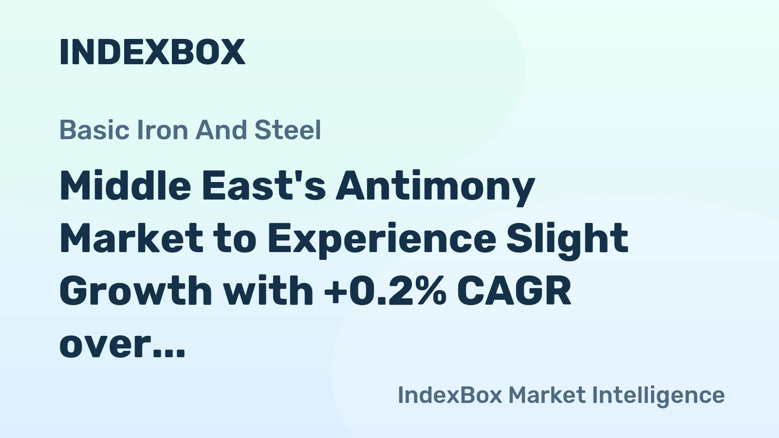 Middle East's Antimony Market to Experience Slight Growth with +0.2% CAGR over Next Decade