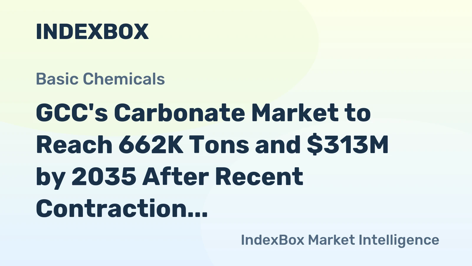 GCC's Carbonate Market to Reach 662K Tons and $313M by 2035 After Recent Contraction