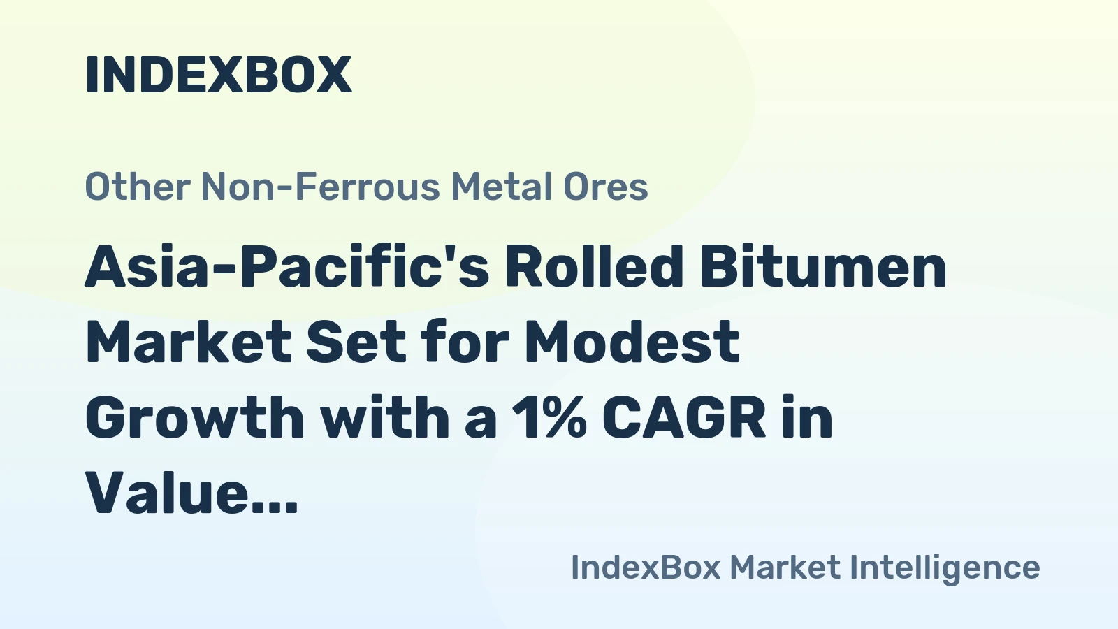 Asia-Pacific's Rolled Bitumen Market Set for Modest Growth with a 1% CAGR in Value