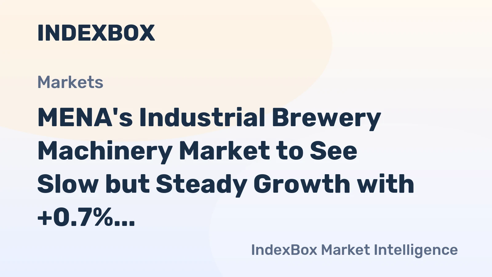 MENA's Industrial Brewery Machinery Market to See Slow but Steady Growth with +0.7% CAGR by 2035