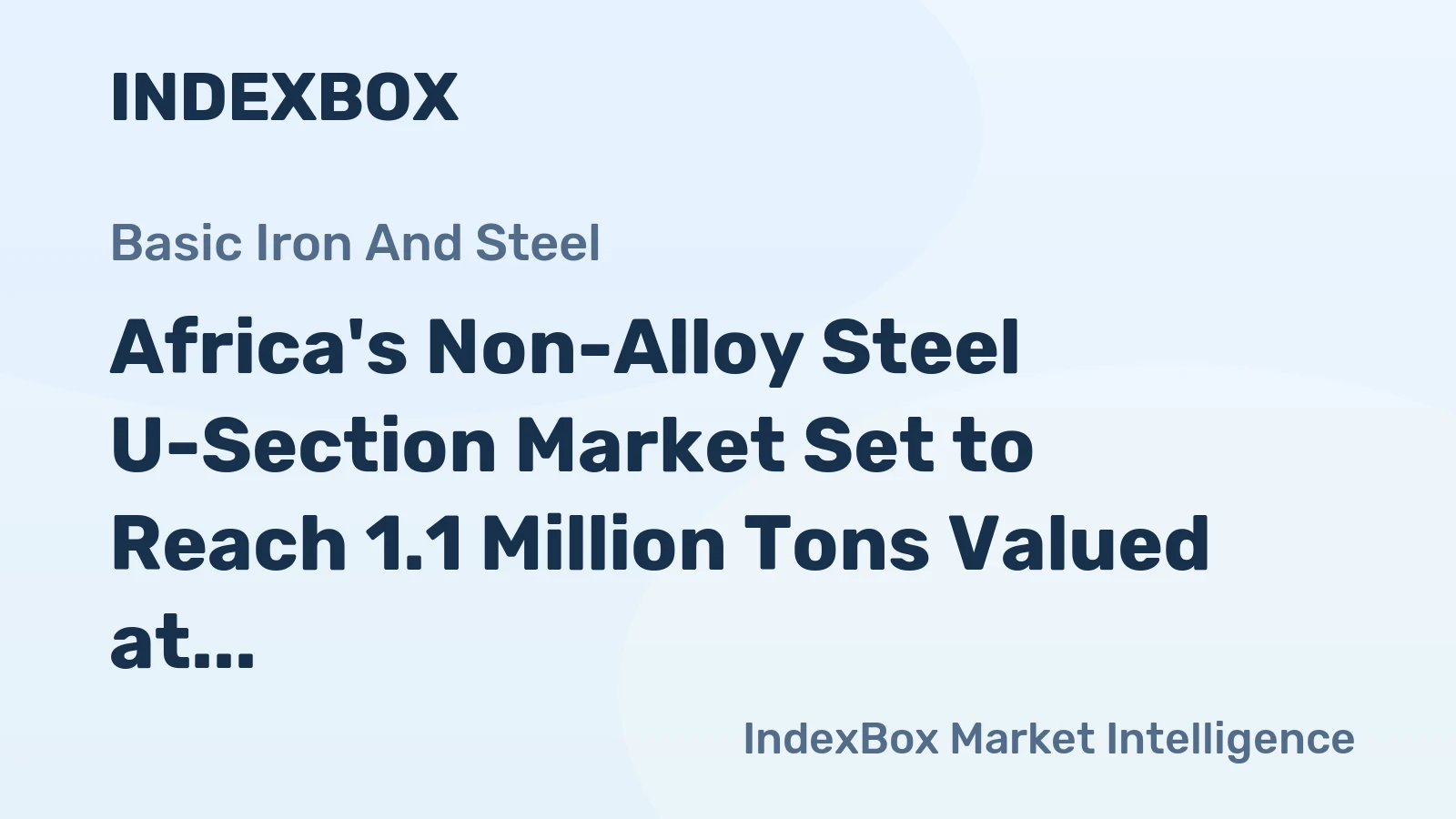 Africa's Non-Alloy Steel U-Section Market Set to Reach 1.1 Million Tons Valued at $974 Million