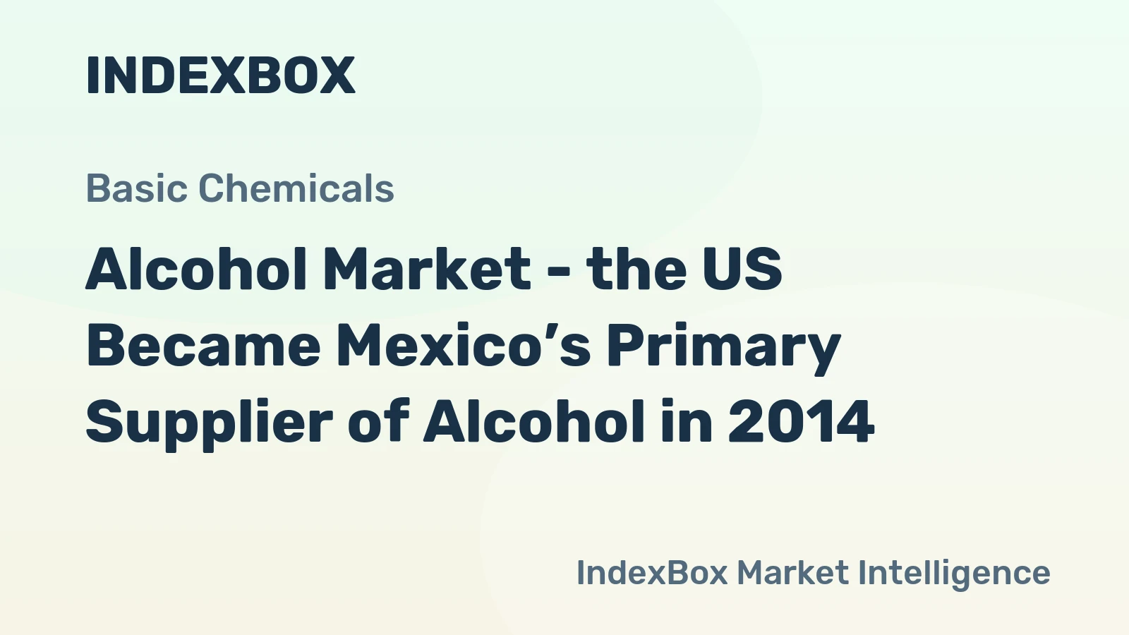 Alcohol Market - the US Became Mexico’s Primary Supplier of Alcohol in 2014