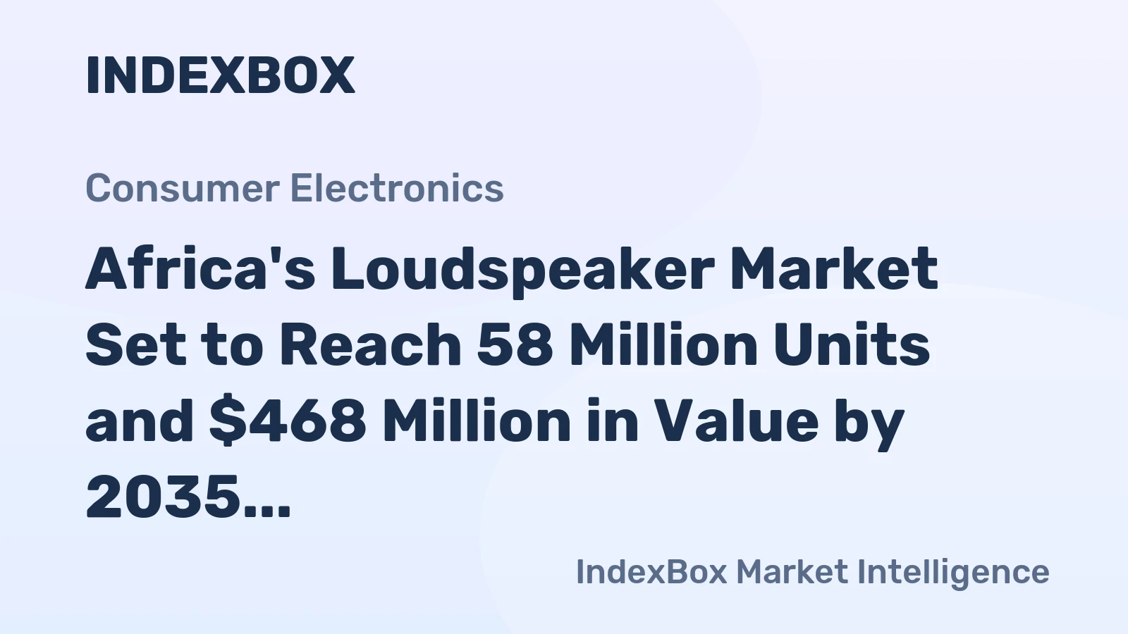 Africa's Loudspeaker Market Set to Reach 58 Million Units and $468 Million in Value by 2035