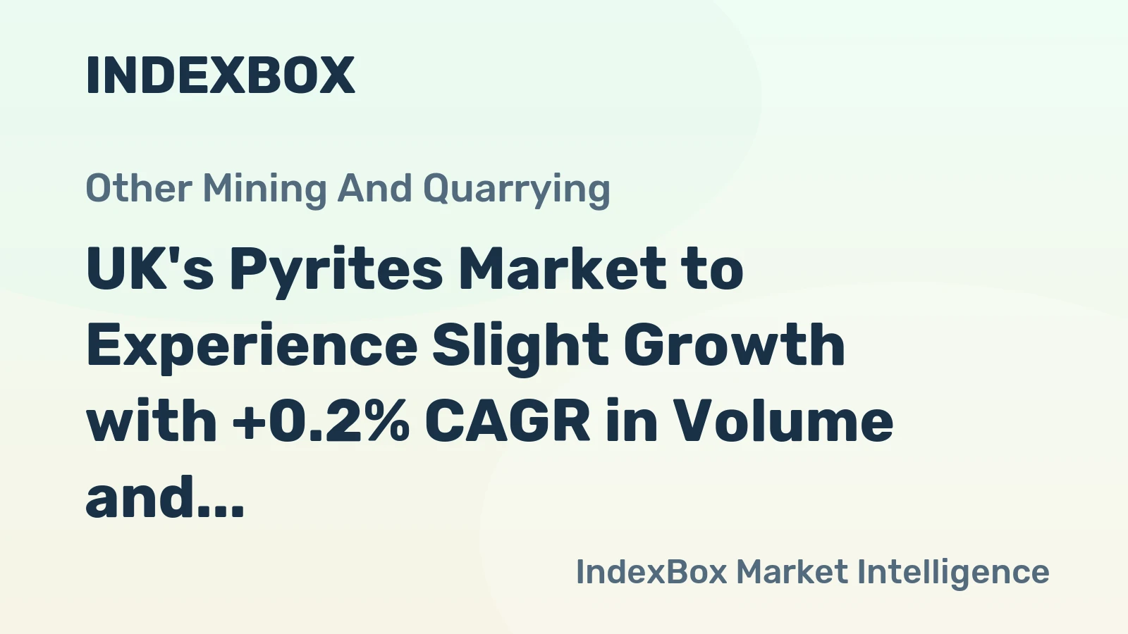UK's Pyrites Market to Experience Slight Growth with +0.2% CAGR in Volume and +1.7% CAGR in Value from 2024 to 2035