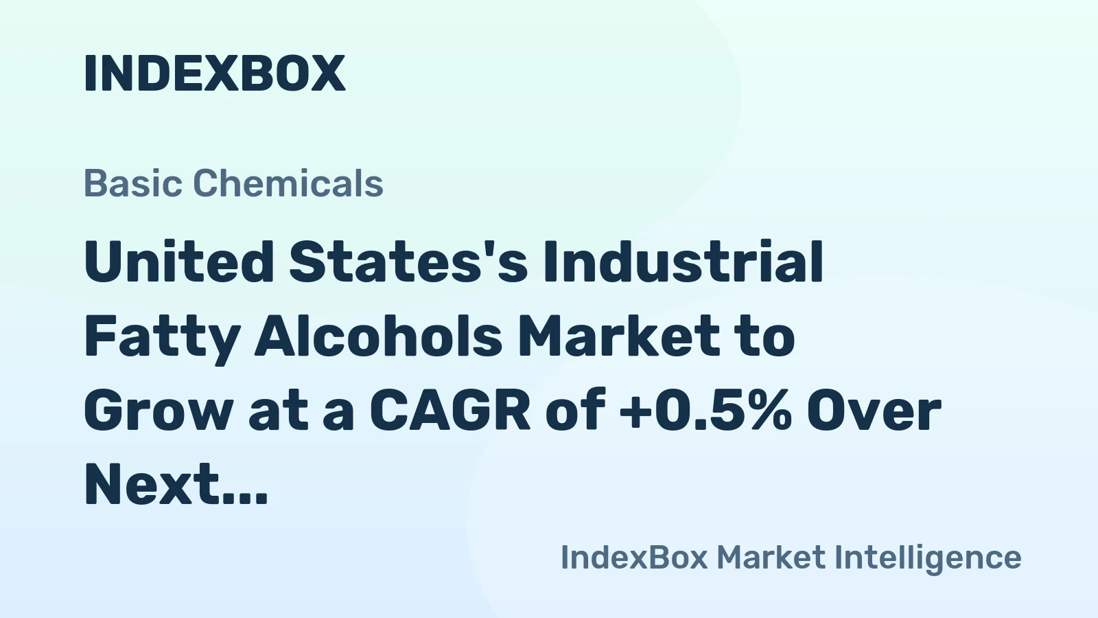 United States's Industrial Fatty Alcohols Market to Grow at a CAGR of +0.5% Over Next Decade