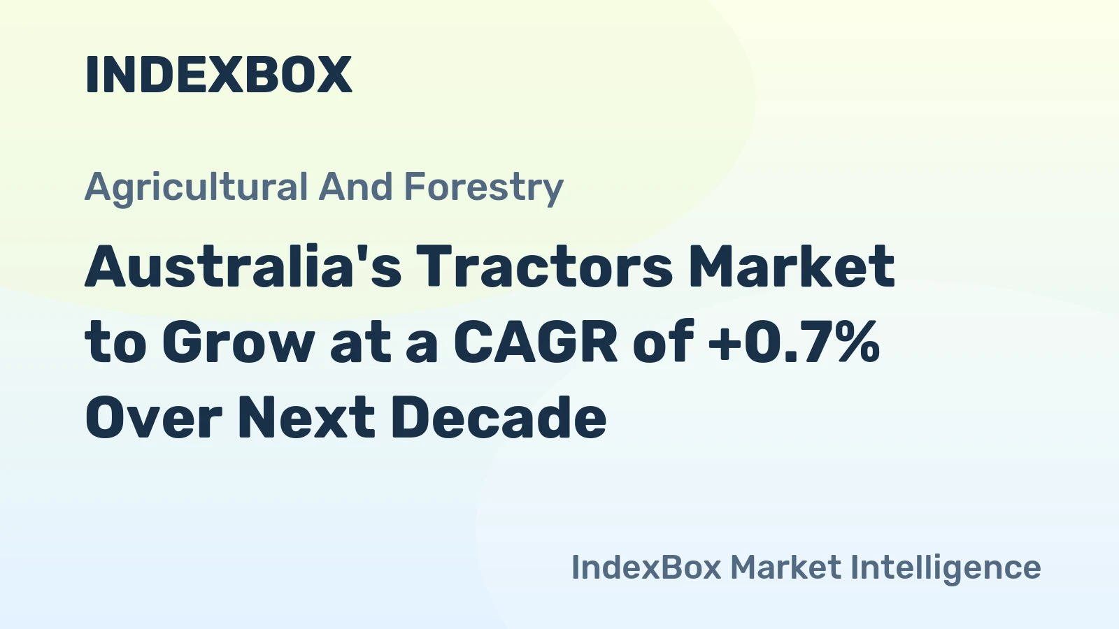 Australia's Tractors Market to Grow at a CAGR of +0.7% Over Next Decade