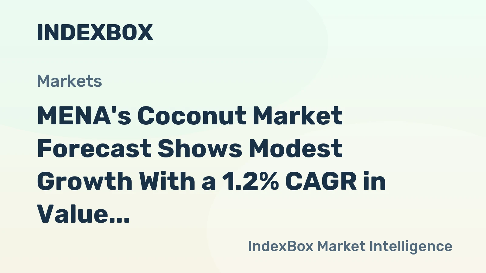 MENA's Coconut Market Forecast Shows Modest Growth With a 1.2% CAGR in Value Through 2035