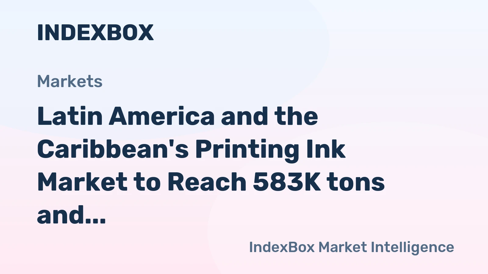 Latin America and the Caribbean's Printing Ink Market to Reach 583K tons and $3.9B by 2035