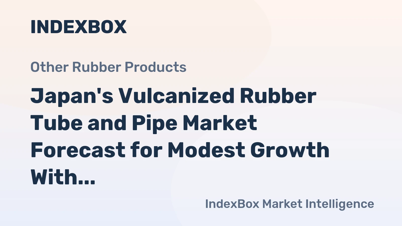 Japan's Vulcanized Rubber Tube and Pipe Market Forecast for Modest Growth With a +0.6% CAGR