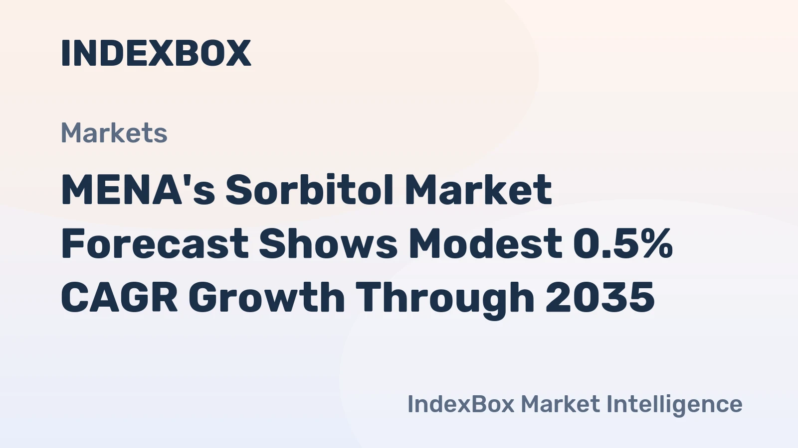 MENA's Sorbitol Market Forecast Shows Modest 0.5% CAGR Growth Through 2035