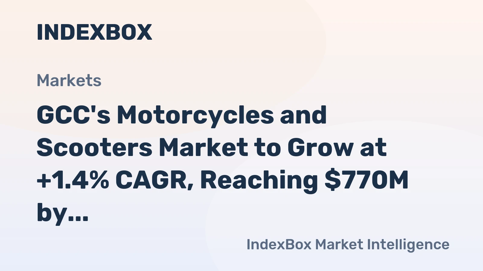 GCC's Motorcycles and Scooters Market to Grow at +1.4% CAGR, Reaching $770M by 2035
