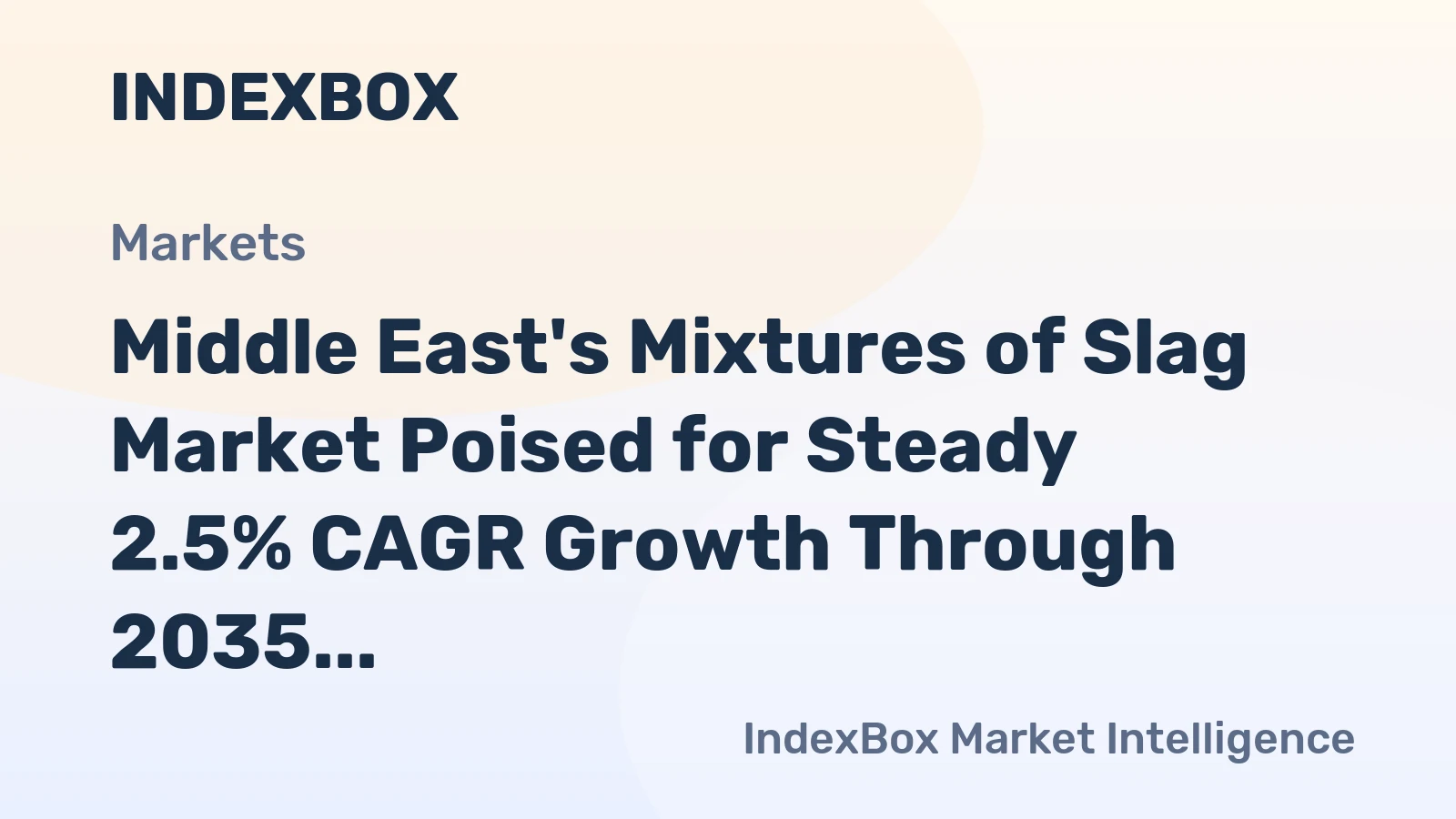 Middle East's Mixtures of Slag Market Poised for Steady 2.5% CAGR Growth Through 2035