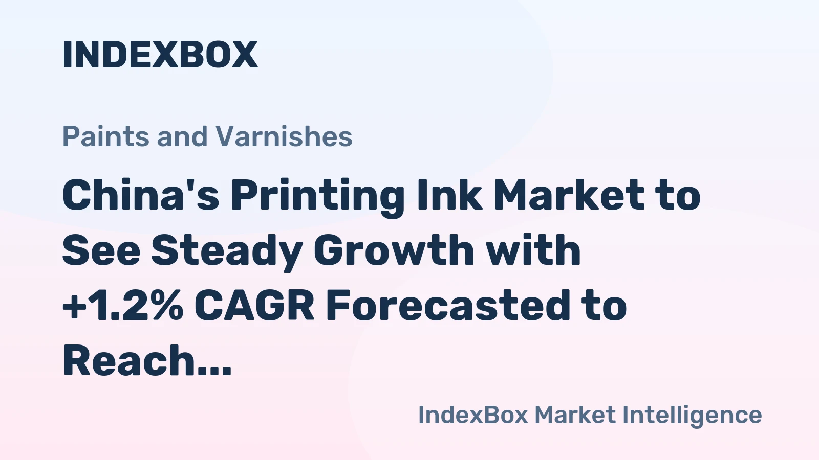 China's Printing Ink Market to See Steady Growth with +1.2% CAGR Forecasted to Reach 1.3M Tons by 2035